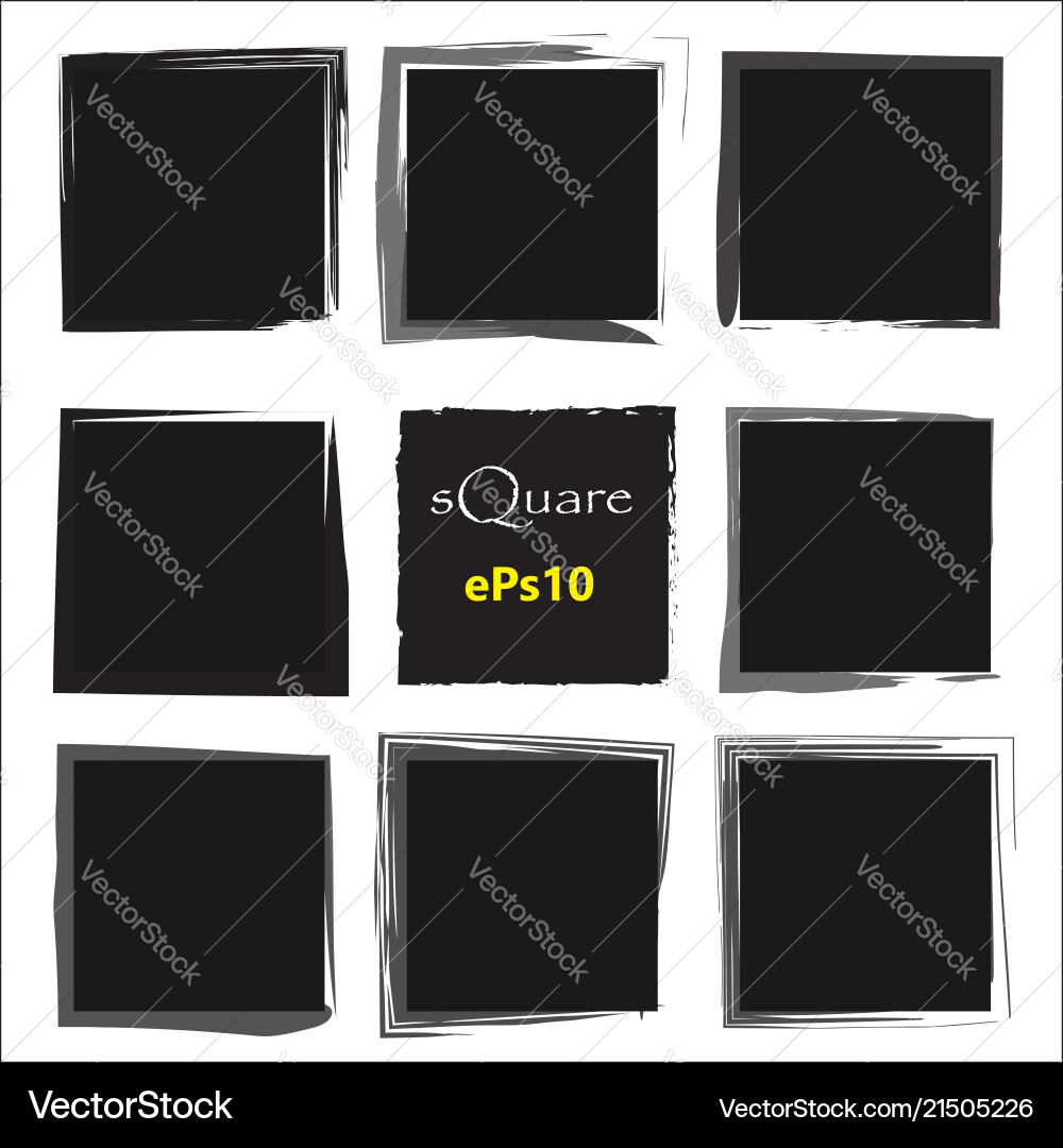 Set of empty scribble square frame design Vector Image
