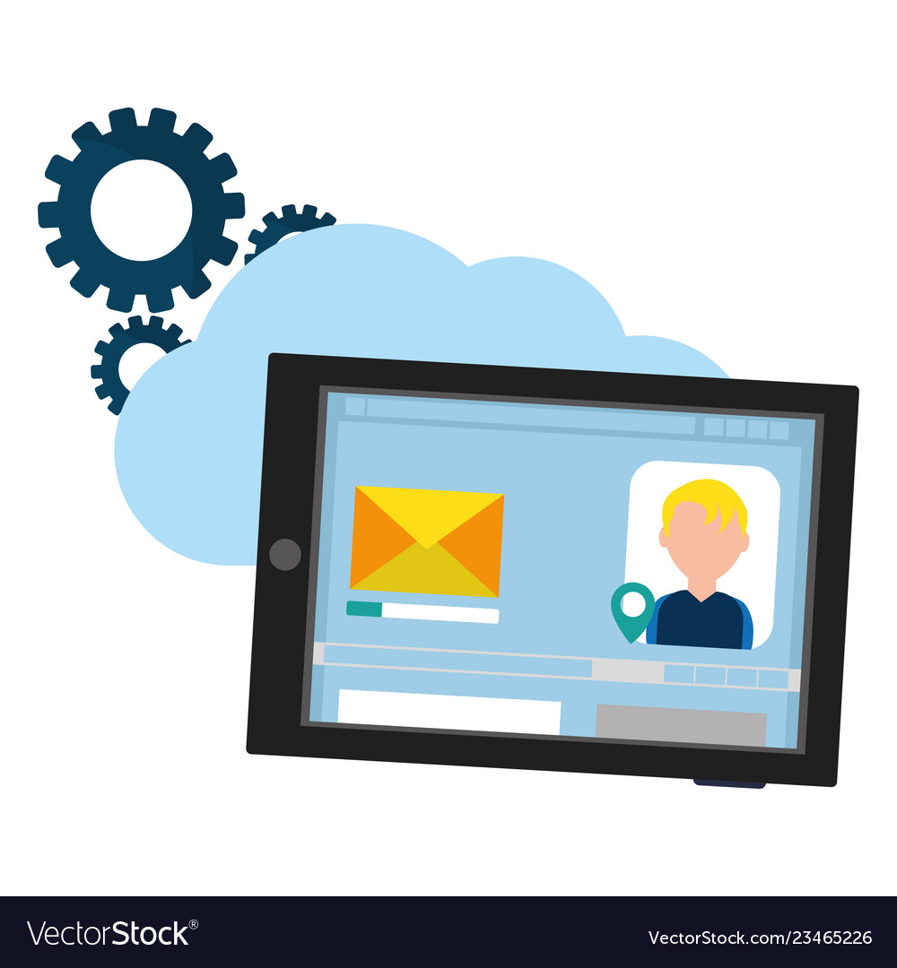 Technology computing support cartoon Royalty Free Vector