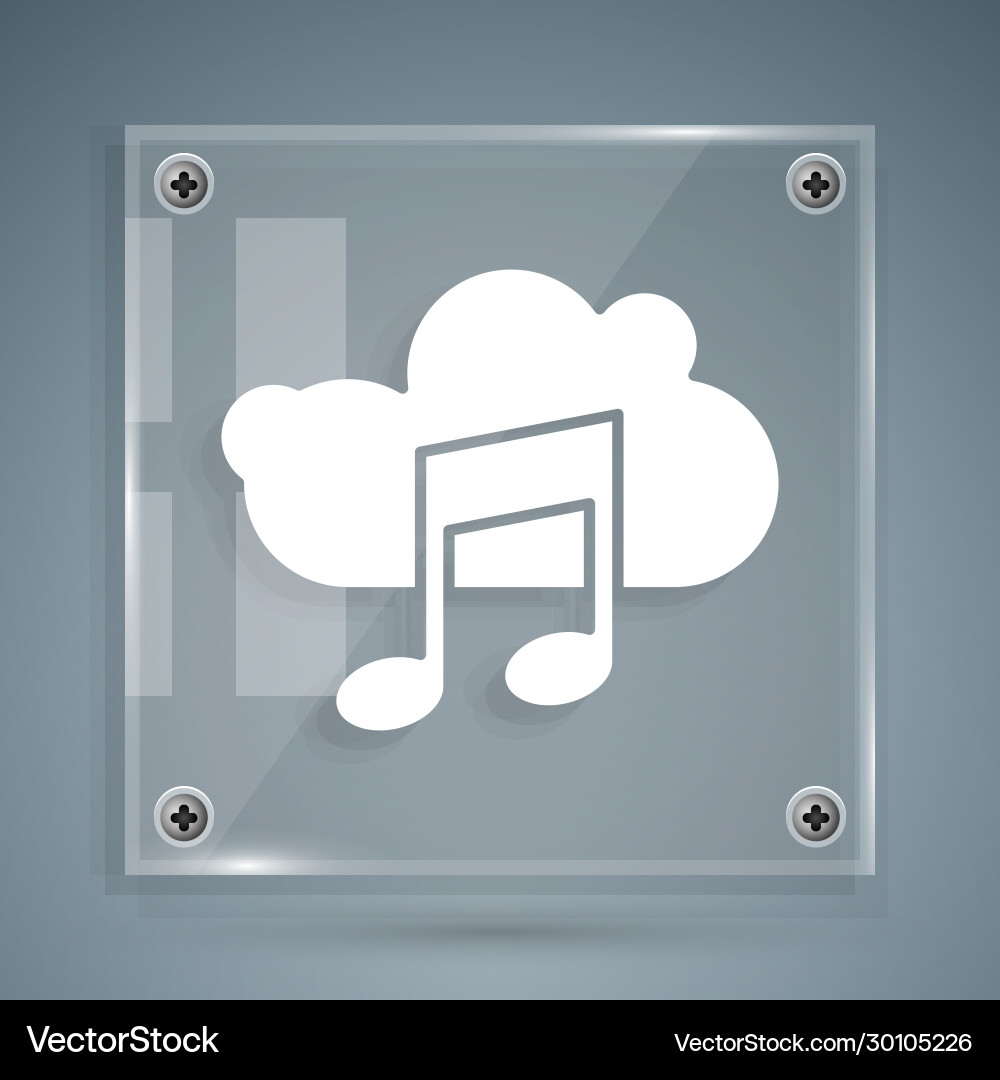 White music streaming service icon isolated Vector Image