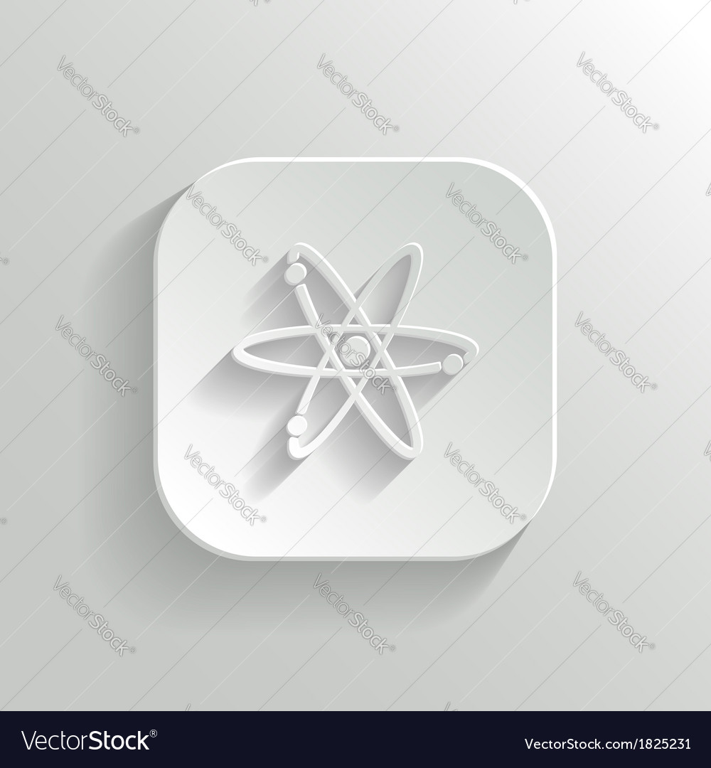 Atom icon - white app button Royalty Free Vector Image Atom icon - white app button Royalty Free Vector Image