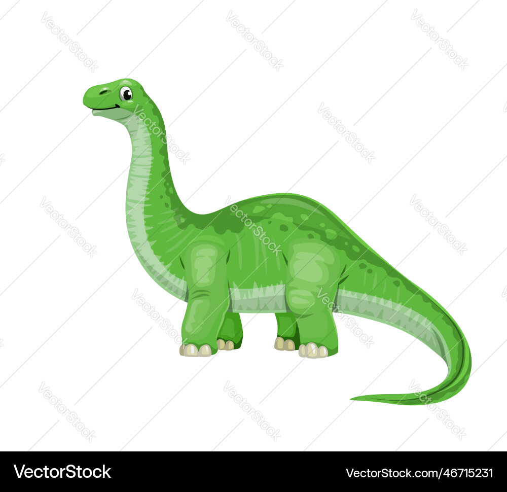 Cartoon brontosaurus dinosaur cute character Vector Image