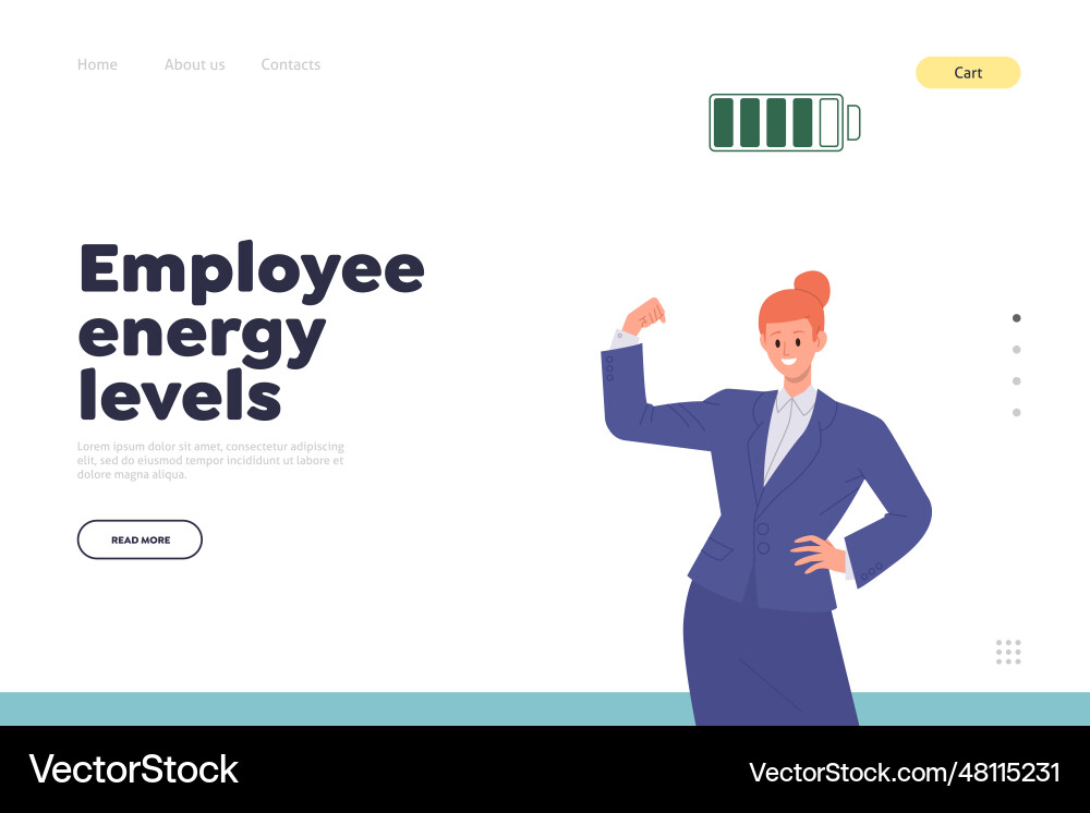 Employee energy level landing page design template
