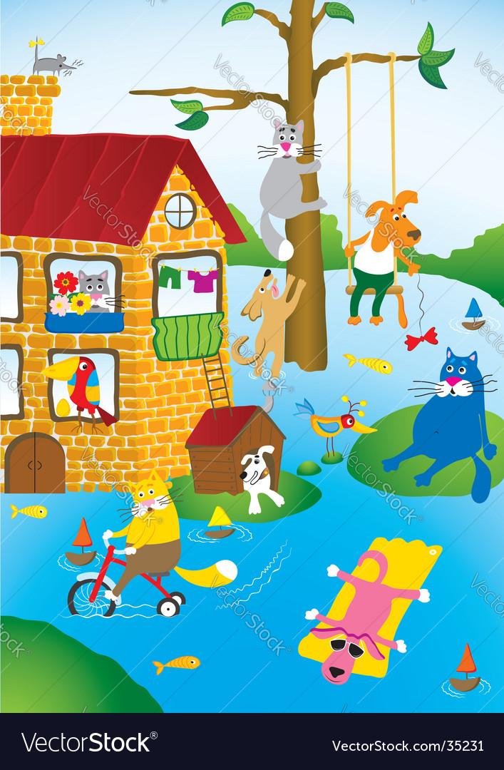 Flooding Royalty Free Vector Image - VectorStock