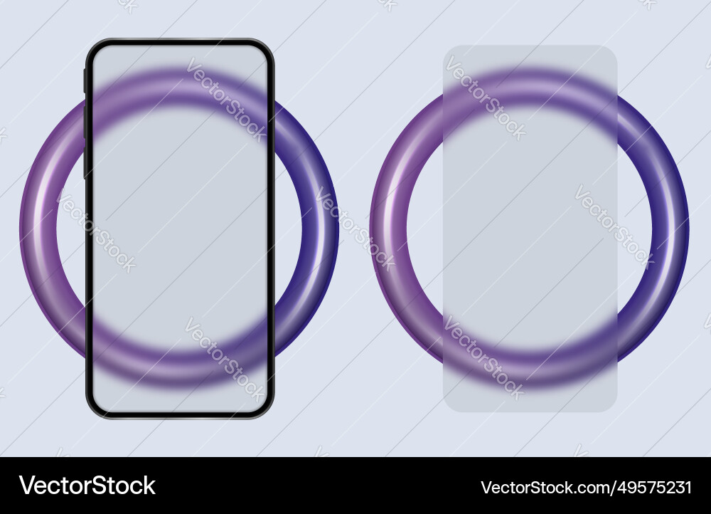 Glassmorphism smartphone transparent glass plates Vector Image