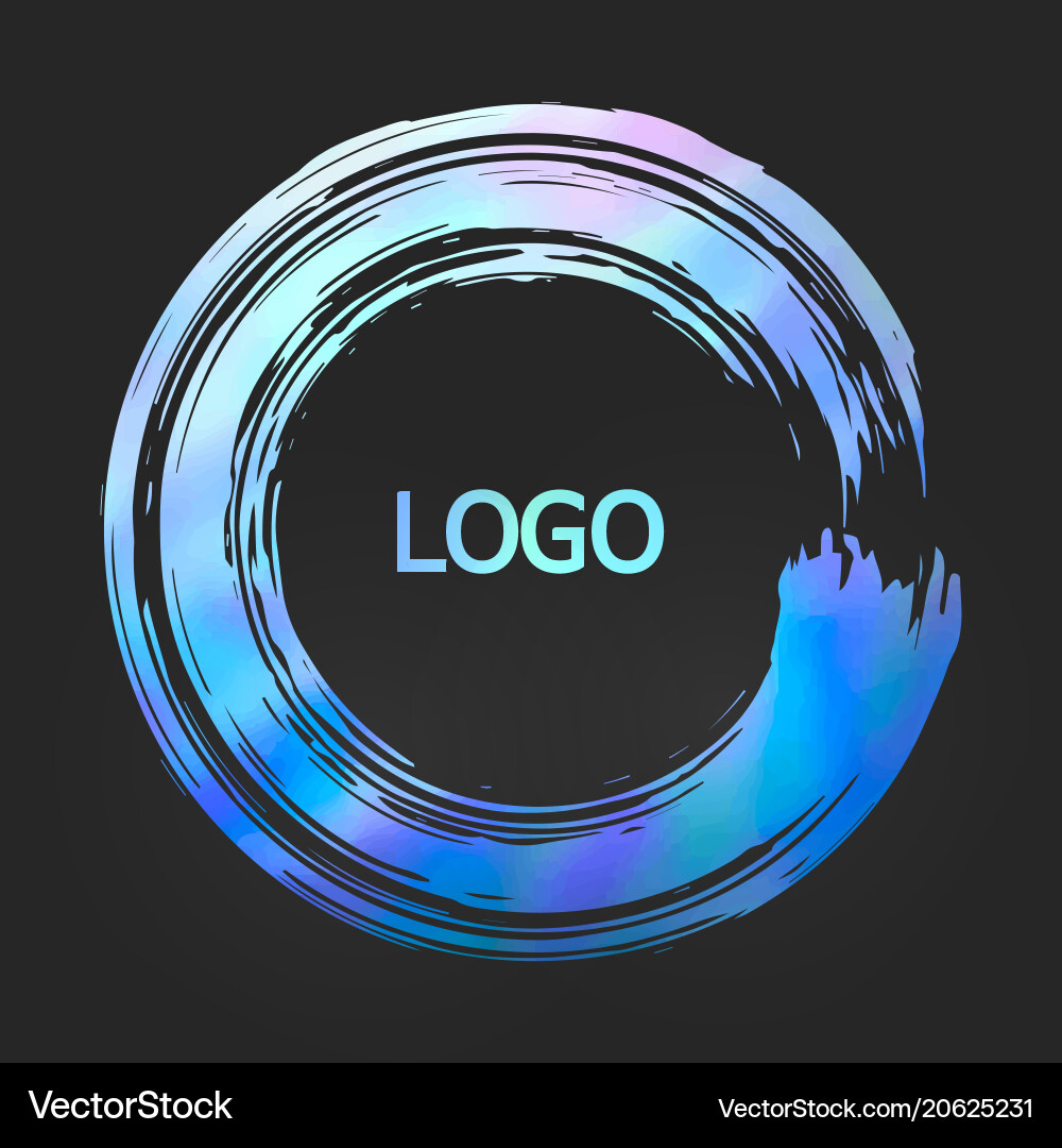 Holographic round design templates for poster Vector Image