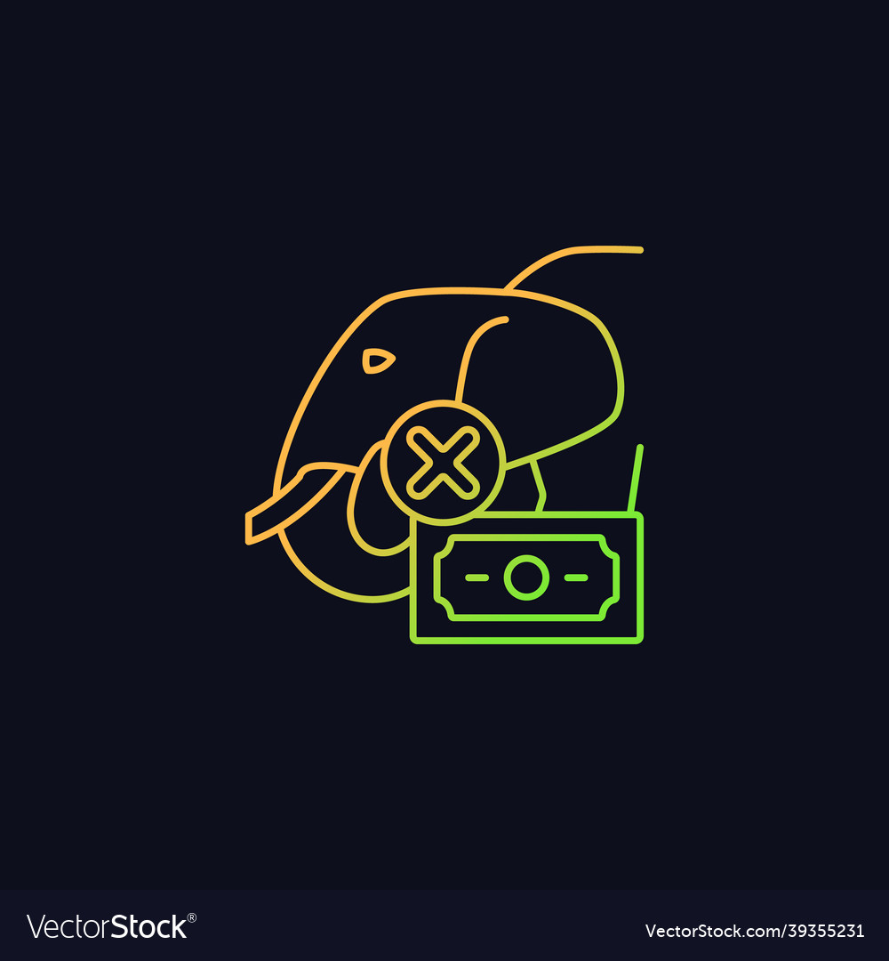 Illegal wildlife trade gradient icon for dark Vector Image