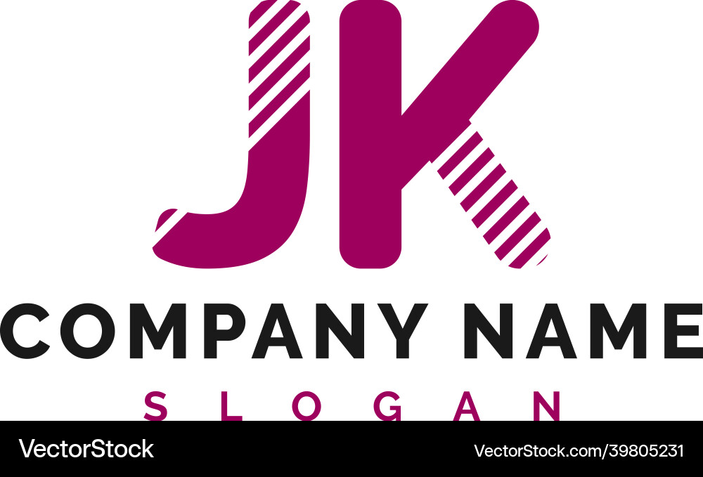 Jk letter logo design letter logo Royalty Free Vector Image