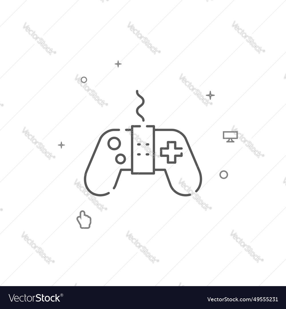 Joystick game controller simple line icon Vector Image