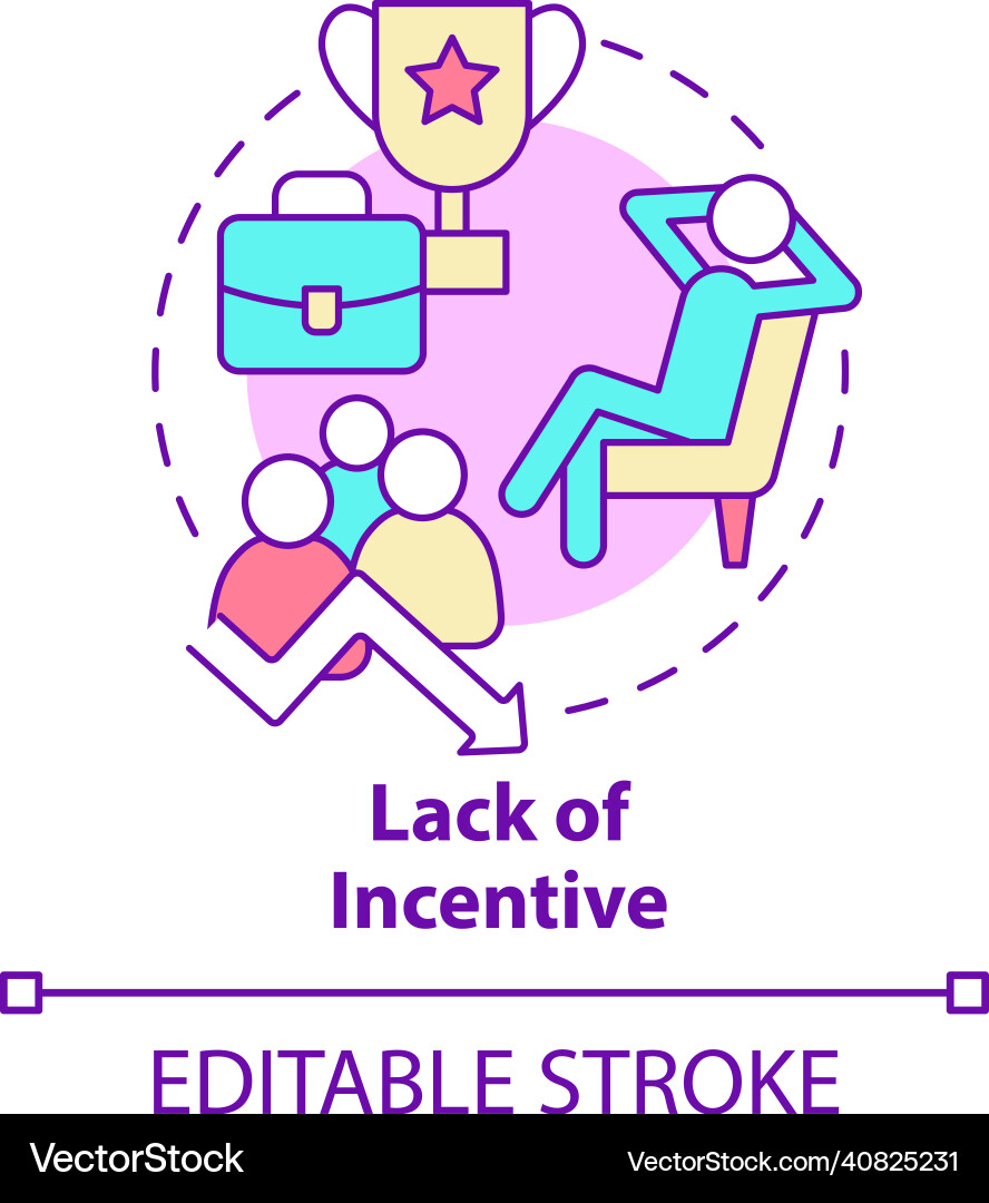 Lack of incentive concept icon Royalty Free Vector Image