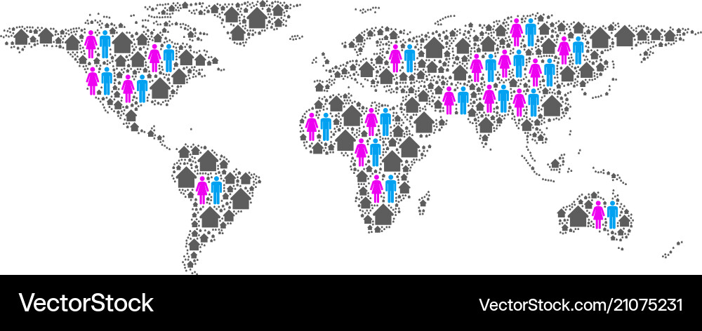 People world map Royalty Free Vector Image - VectorStock
