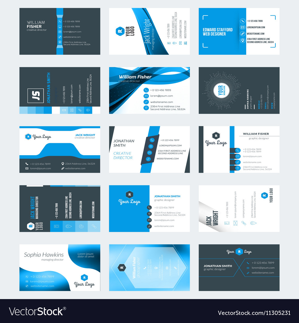 Set of modern creative business card templates Vector Image