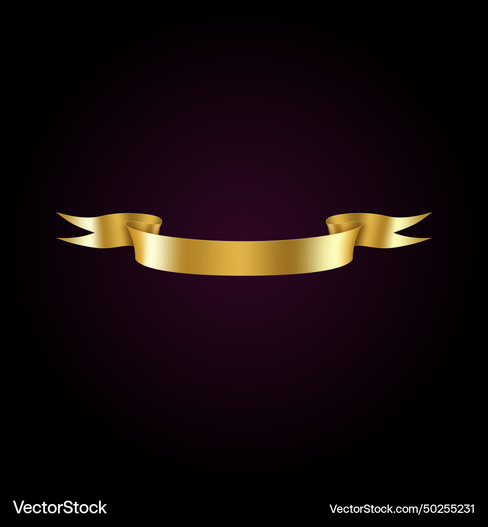Shiny golden ribbon realistic design Royalty Free Vector