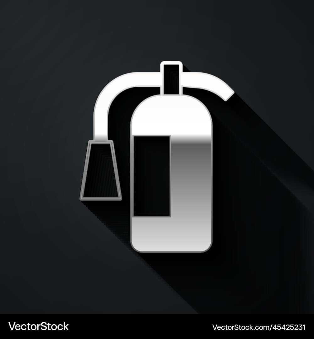 Silver fire extinguisher icon isolated on black Vector Image
