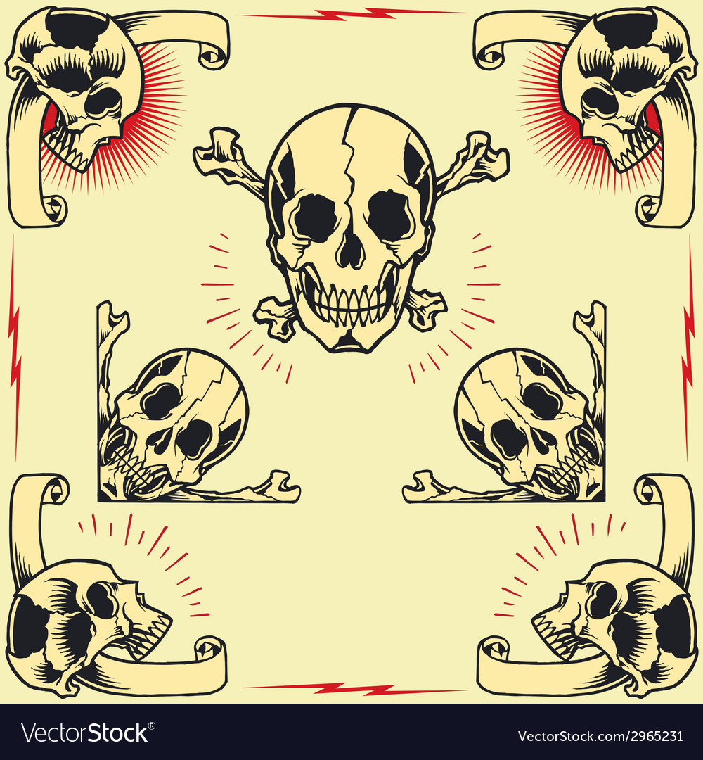Skull frames Royalty Free Vector Image - VectorStock