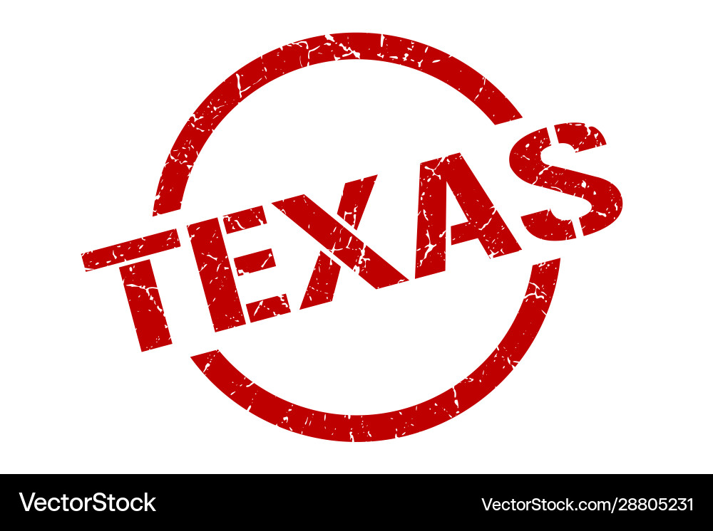 Texas stamp grunge round isolated sign Royalty Free Vector