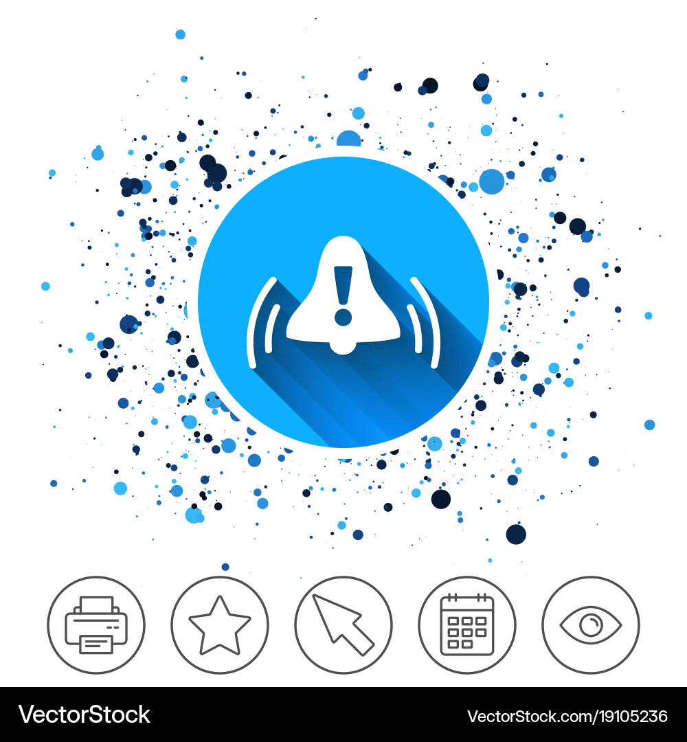 Alarm bell with exclamation mark icon wake up Vector Image