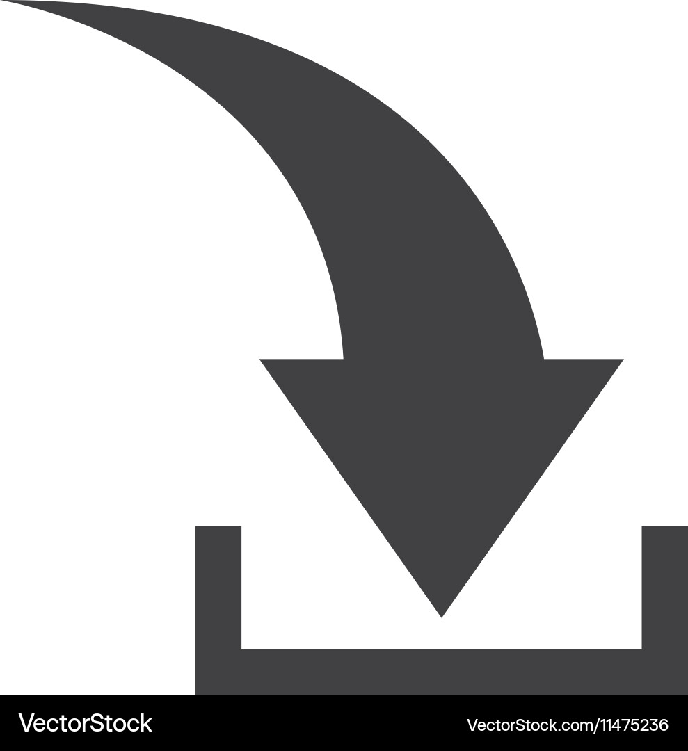 Arrow download symbol isolated icon Royalty Free Vector