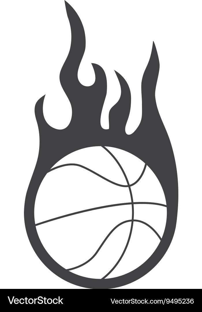 Ball and flame icon basketball design Royalty Free Vector