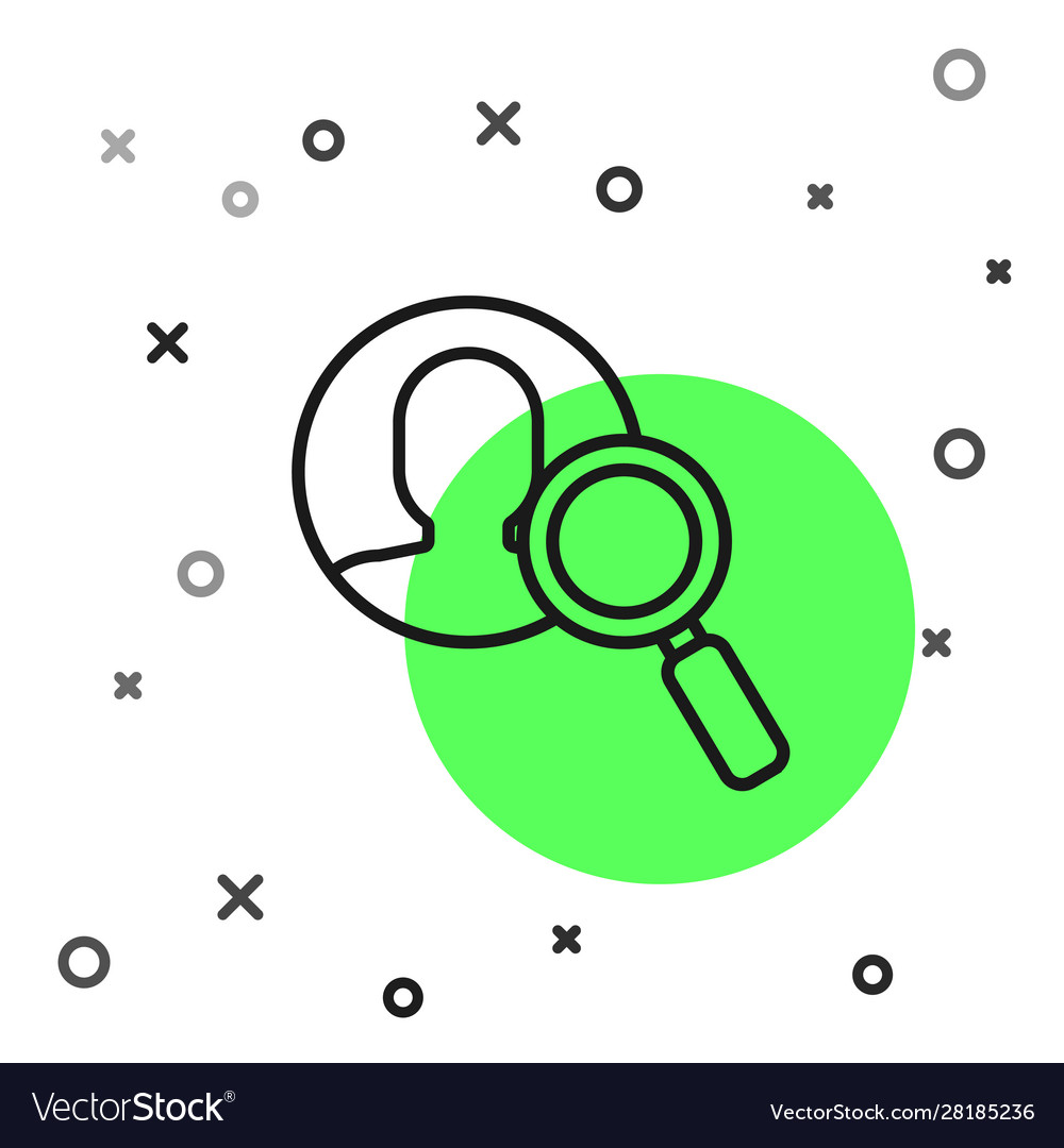 Black Line Magnifying Glass For Search A People Vector Image