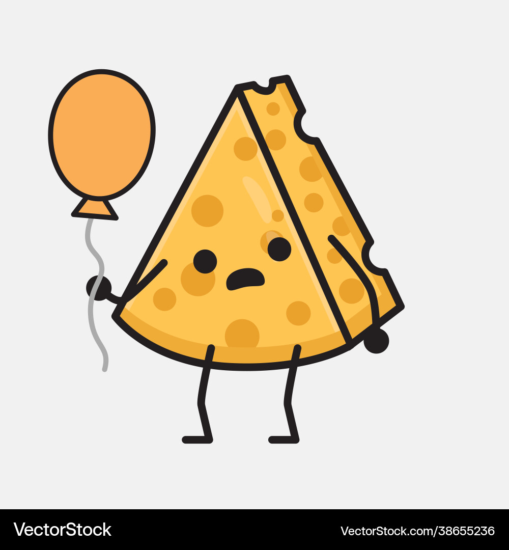 Cheese character with cute face and simple body Vector Image