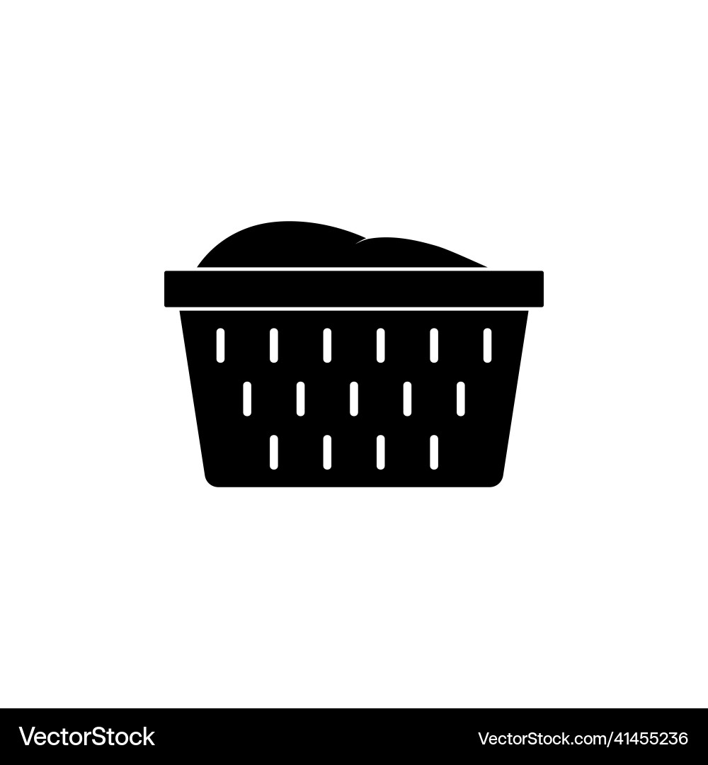 Clothes basket icon in black and white grey Vector Image