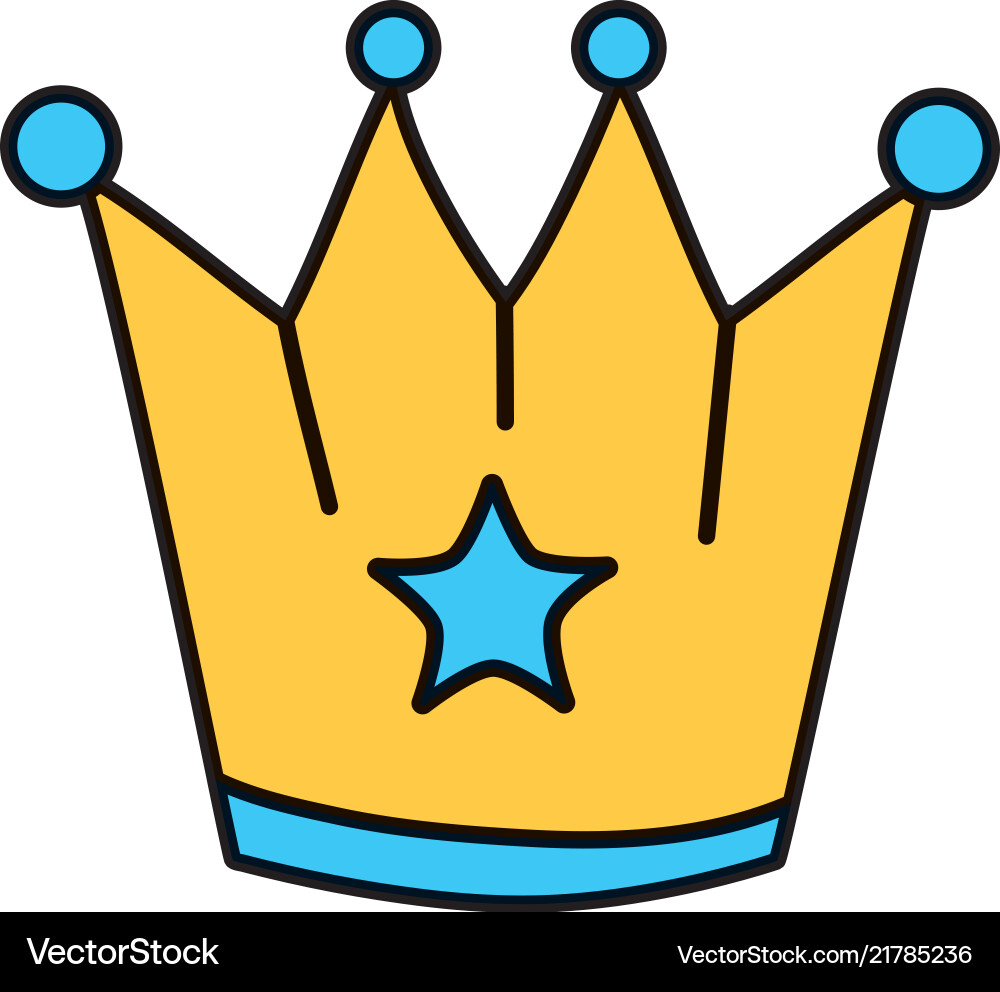 Color metal crown object with stars design Vector Image
