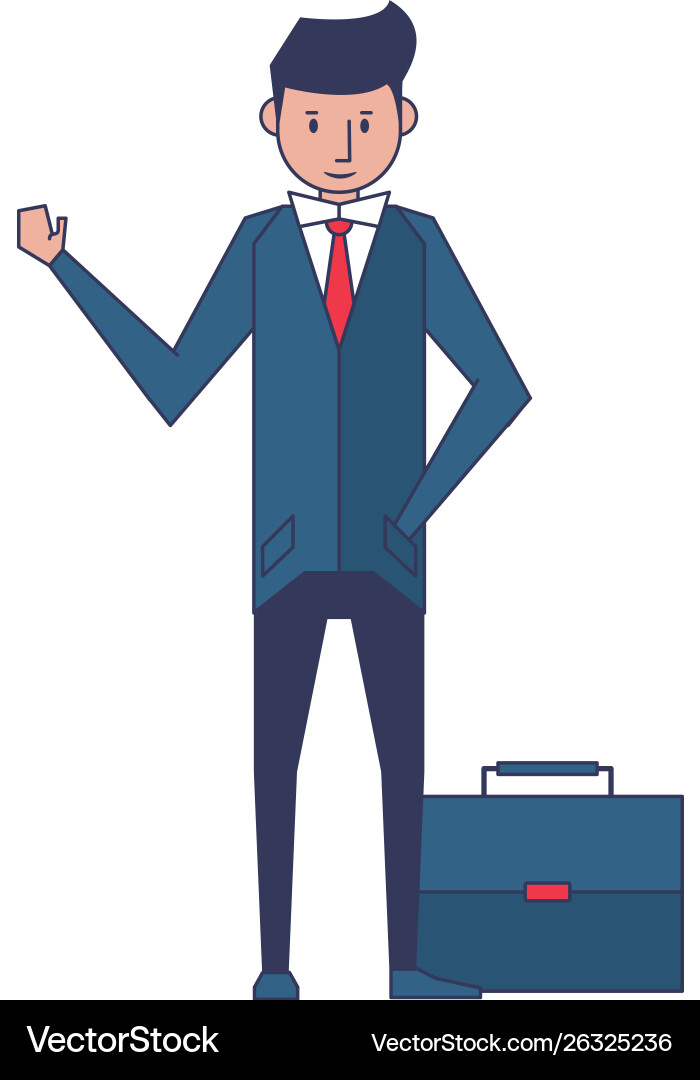 Executive business finance man cartoon Royalty Free Vector