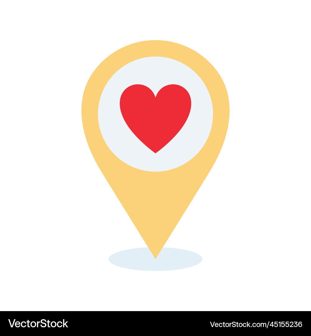 Favourite places icon liked pin love Royalty Free Vector