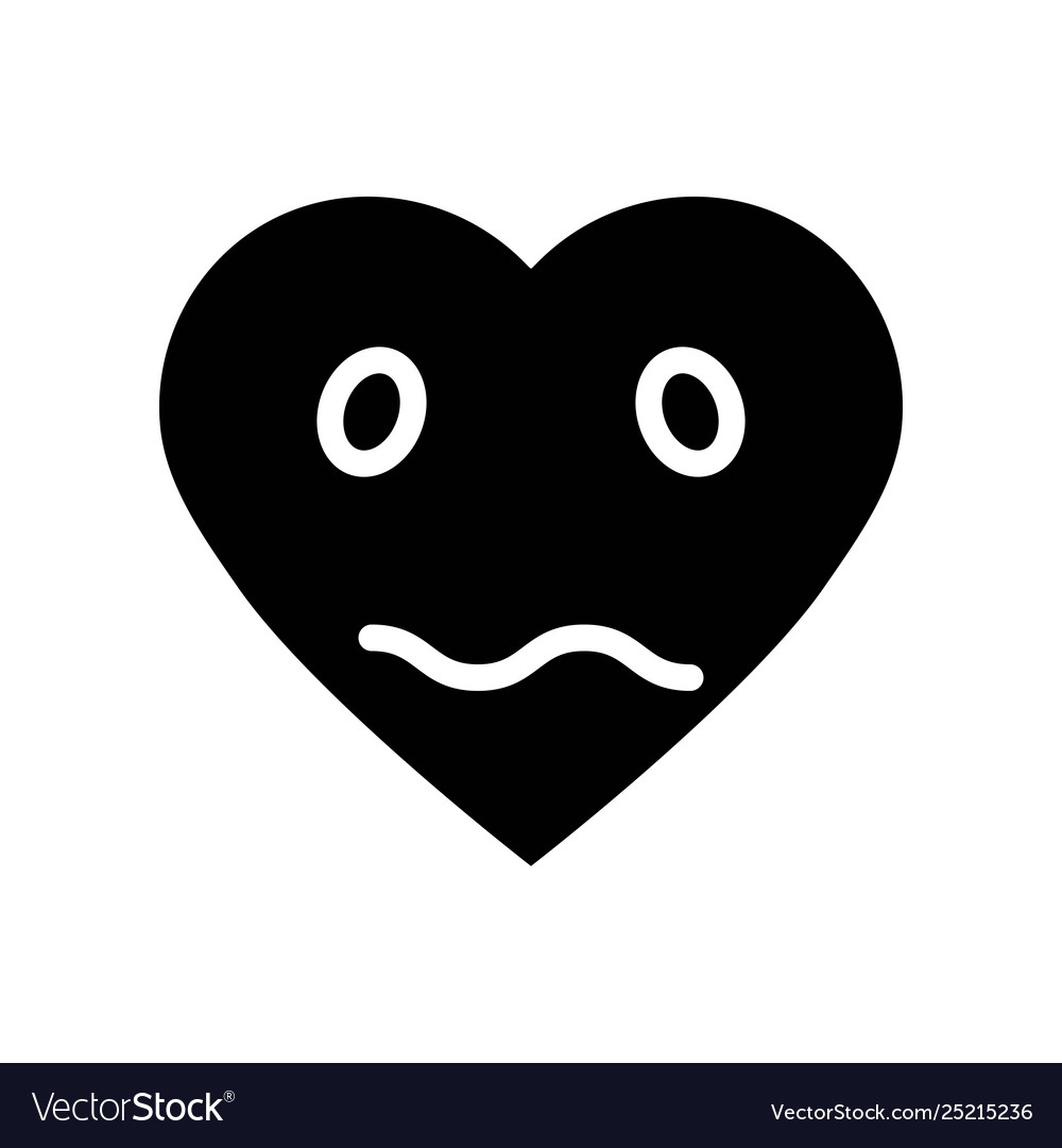 Heart emoticon isolated solid style icon Vector Image