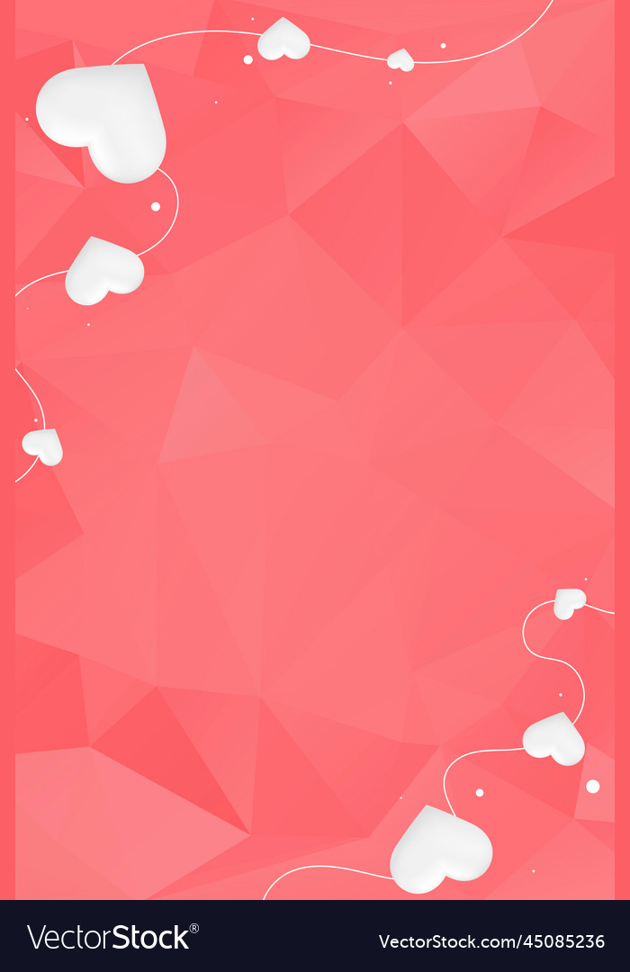 Heart string border pink prism pattern background Vector Image