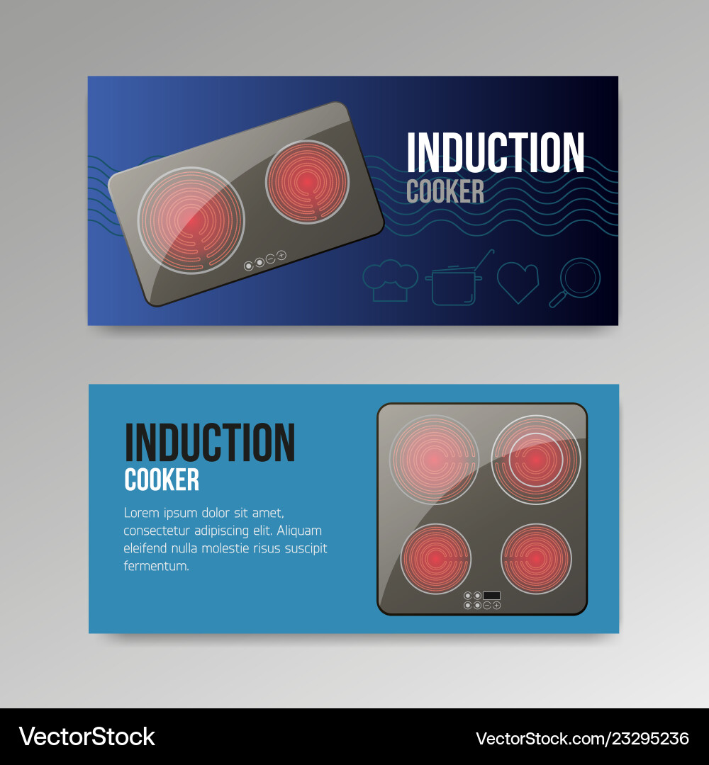 Realistic black induction cooktops or glass Vector Image