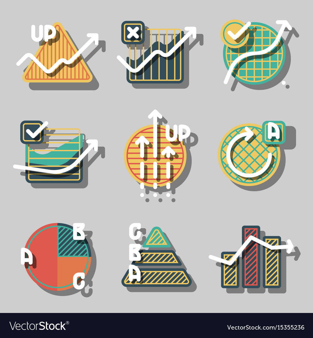 Set of diagrams and charts for business Royalty Free Vector