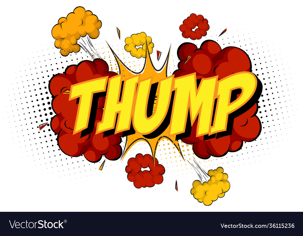 Word thump on comic cloud explosion background Vector Image