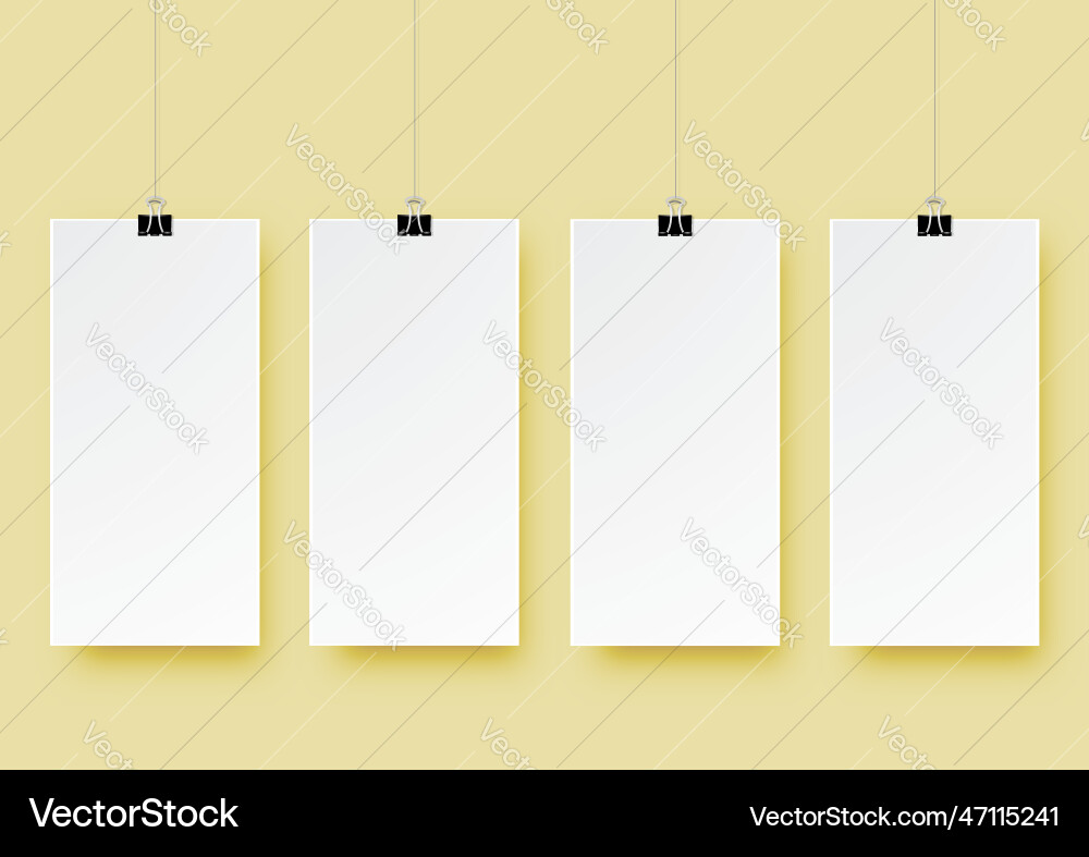 3d four square sign modern paper art design Vector Image