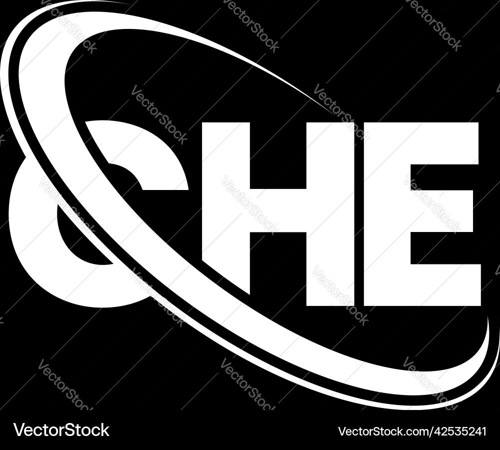 Che logo letter letter logo design Royalty Free Vector Image