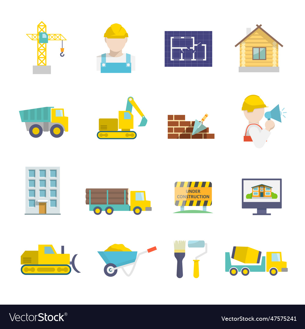 Construction icons set Royalty Free Vector Image