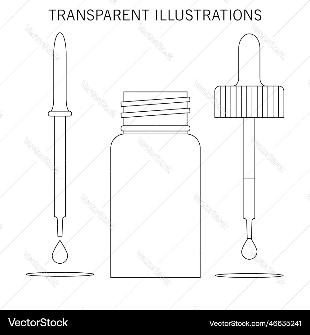 Dropper vial bottle and pipette Royalty Free Vector Image