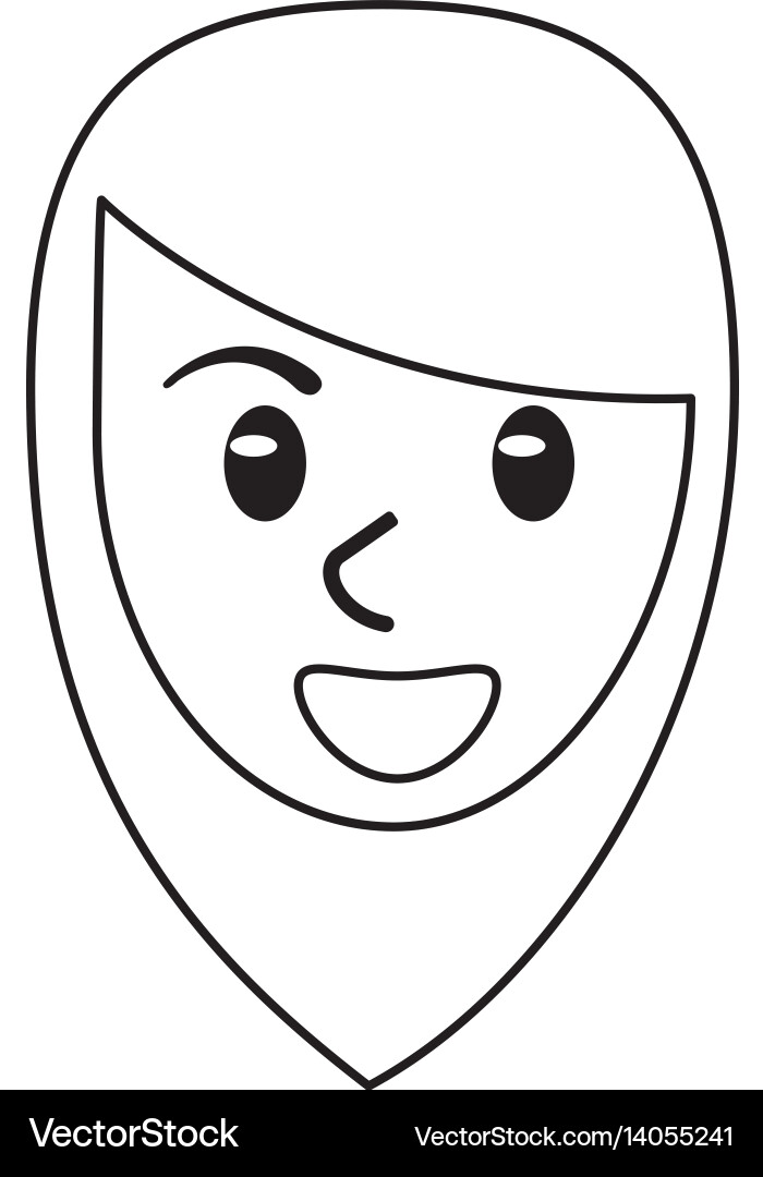 Face female avatar outline Royalty Free Vector Image