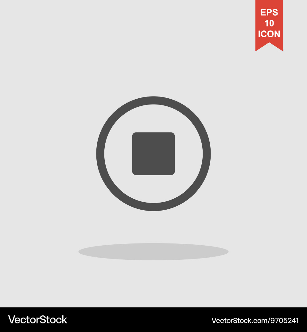 Glossy multimedia icon stop Royalty Free Vector Image
