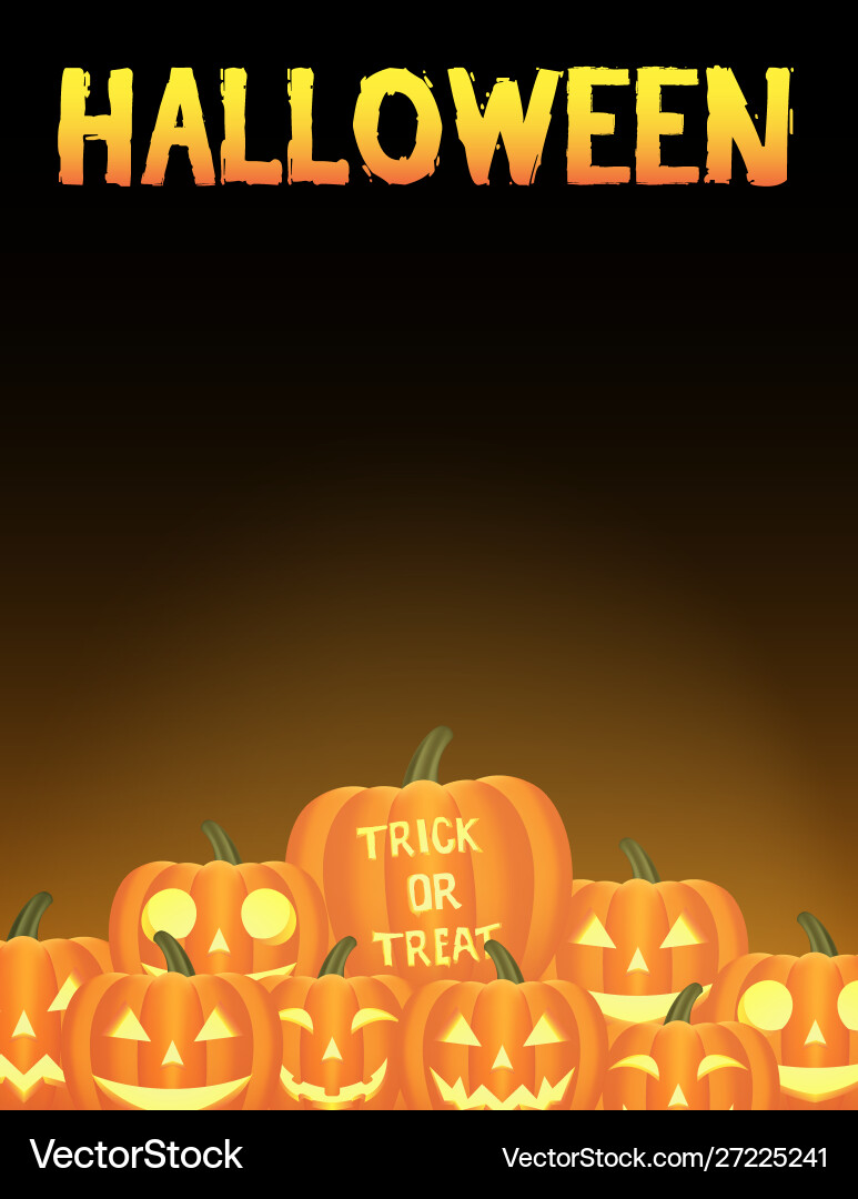 Halloween pumpkins card Royalty Free Vector Image