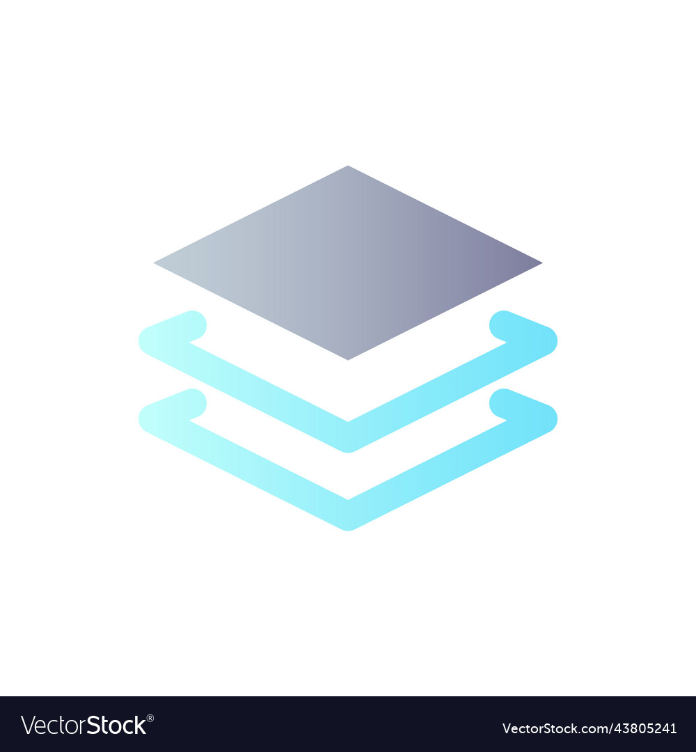 Layers panel flat gradient color ui icon Vector Image