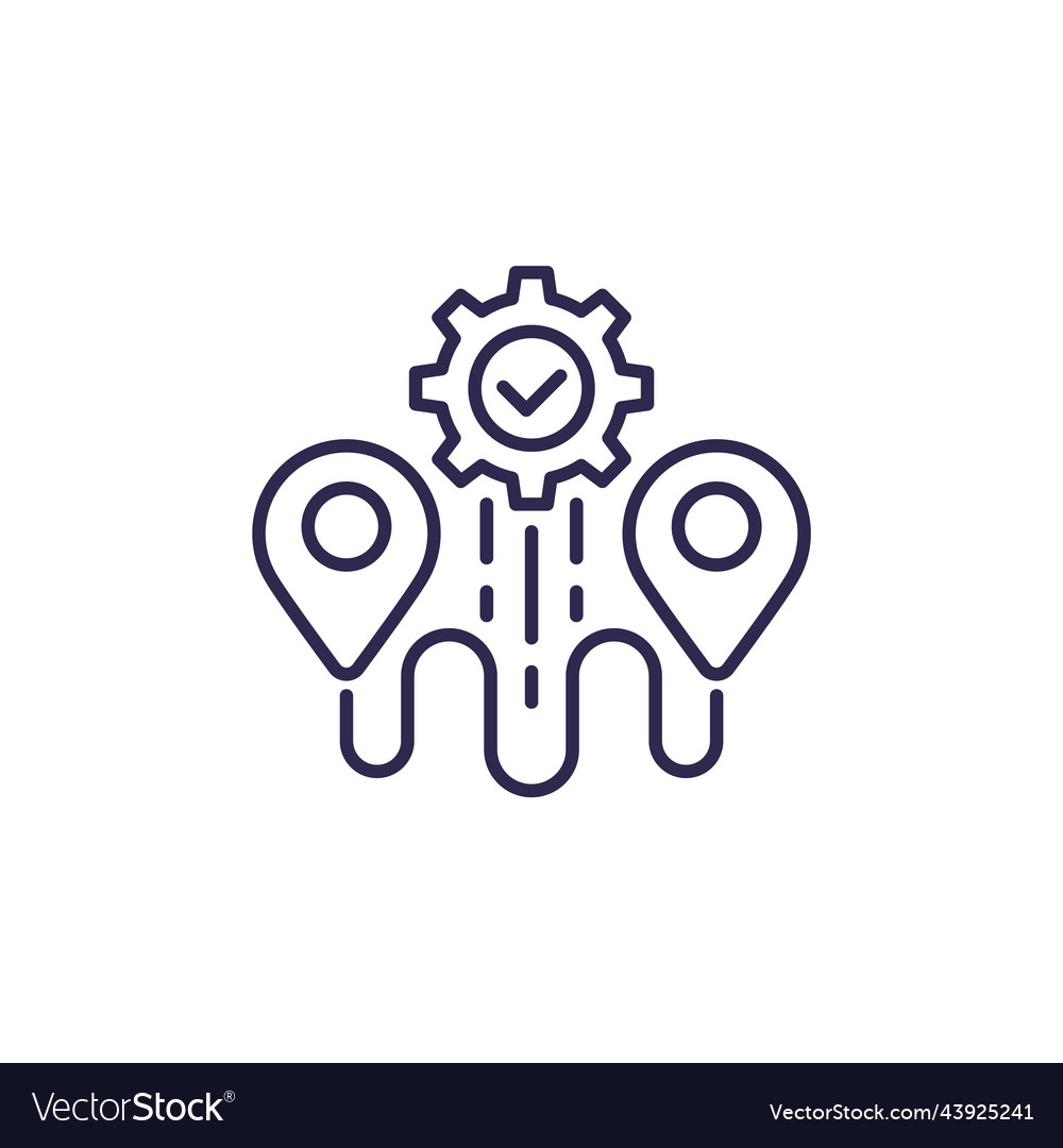 Logistics optimization line icon on white Vector Image