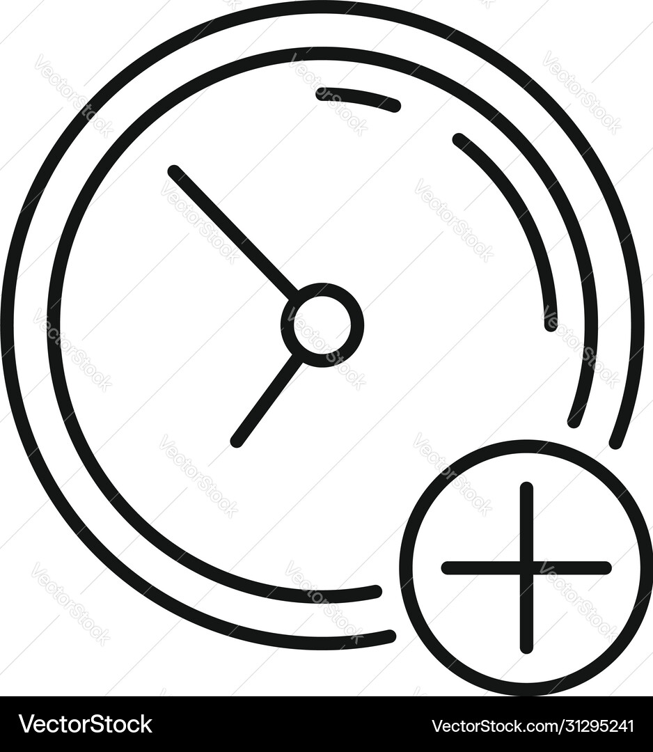 Medical wall clock icon outline style Royalty Free Vector