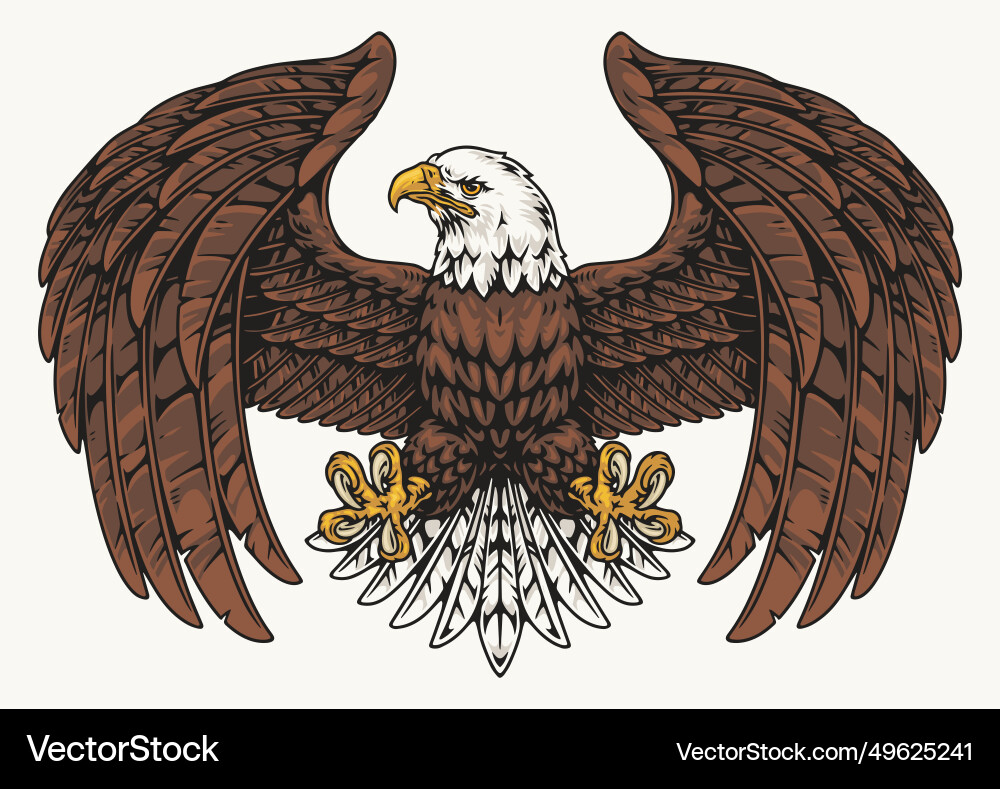 National american eagle label colorful Royalty Free Vector