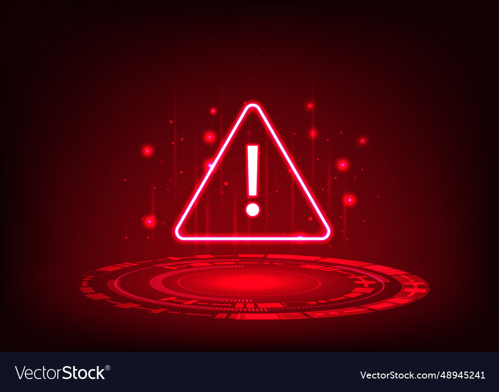 Notification technology alert symbol above Vector Image