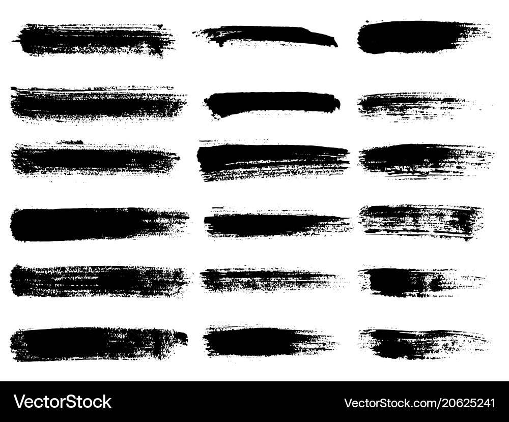 Painted grunge stripes set black labels Royalty Free Vector