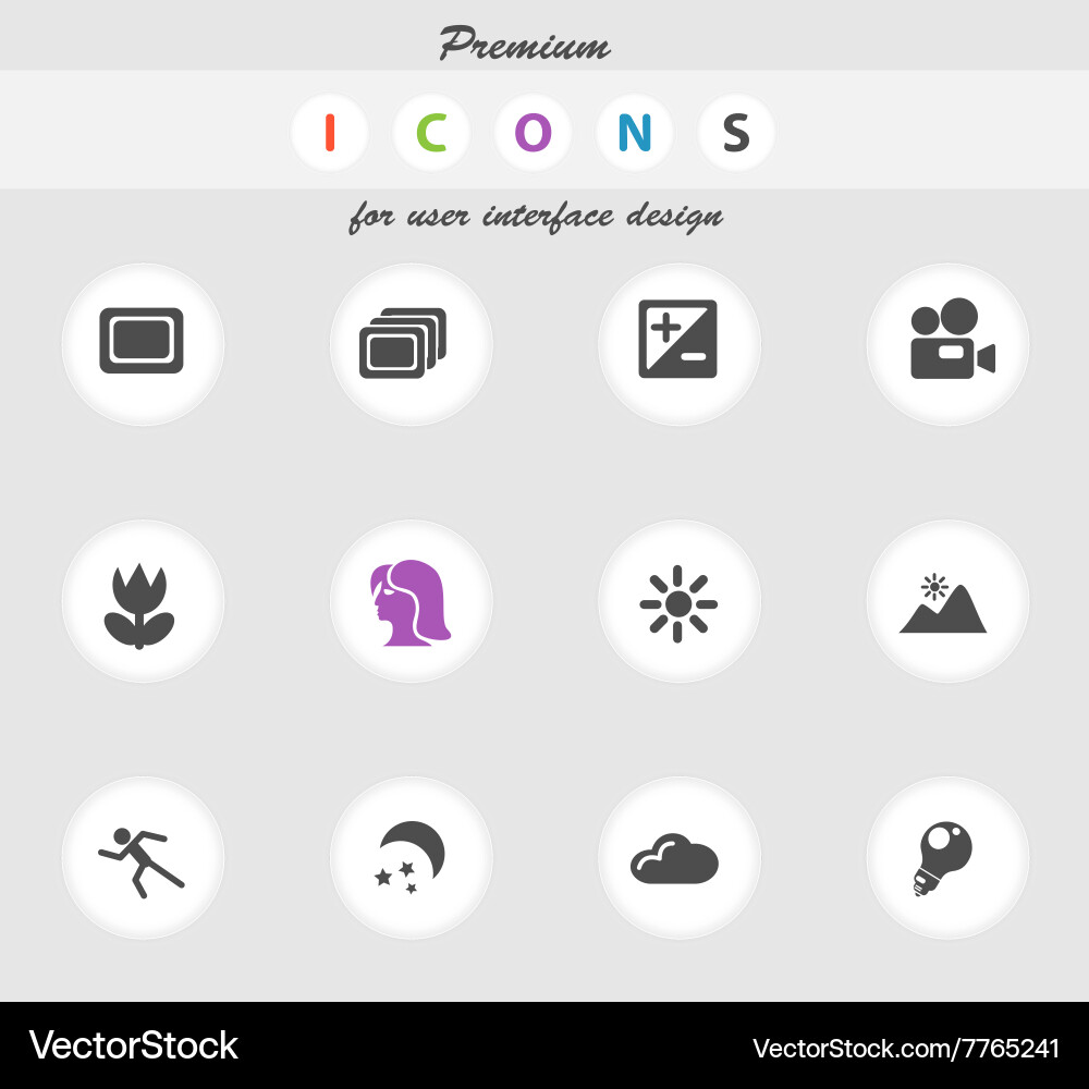 Photography Silhouette Icons Royalty Free Vector Image