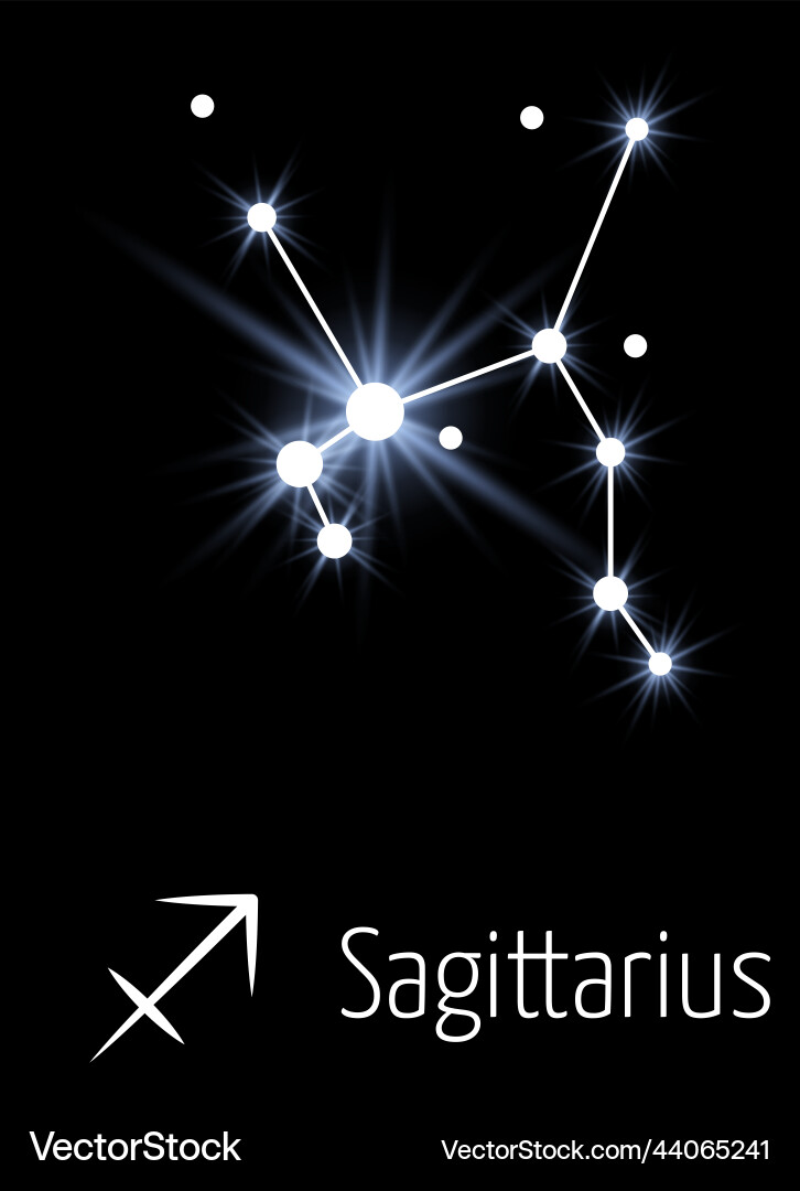 Sagittarius horoscope sign shining star Royalty Free Vector