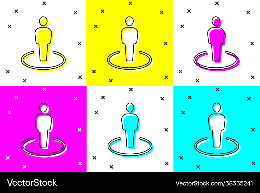 Set map marker with a silhouette a person icon Vector Image