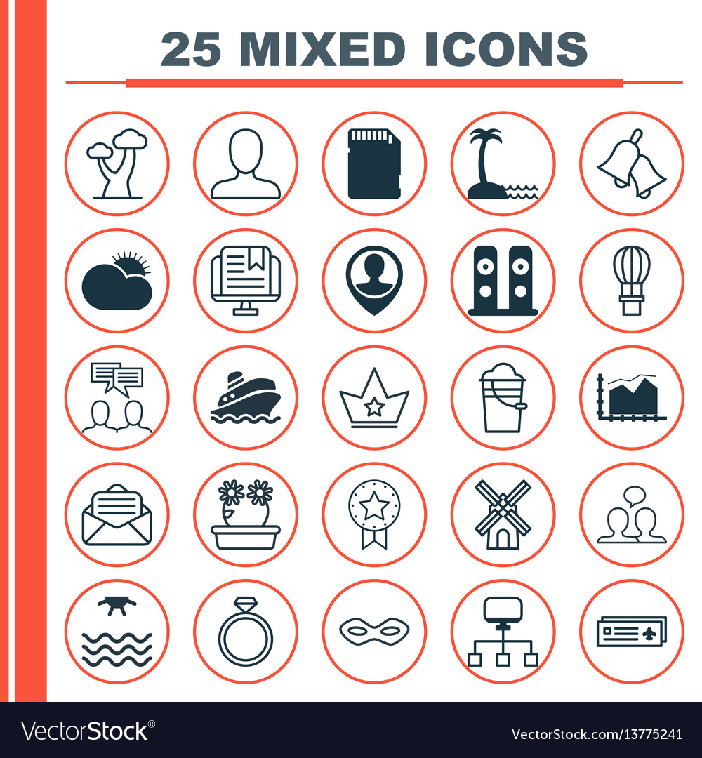 Set of 25 universal editable icons can be used Vector Image